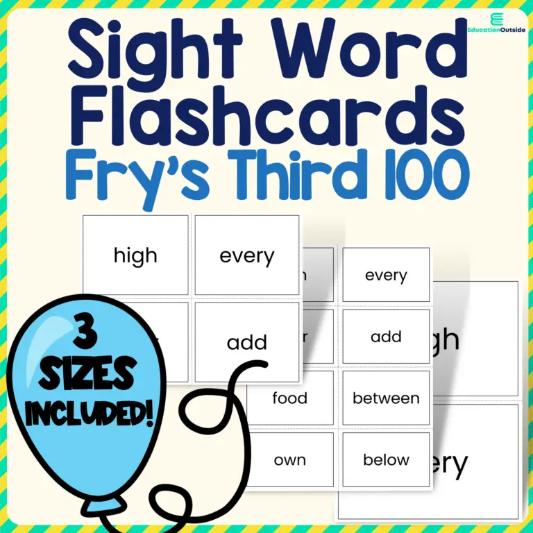 Fry's Third 100 Sight Words Flashcards (201-300) - 3 Sizes Included!