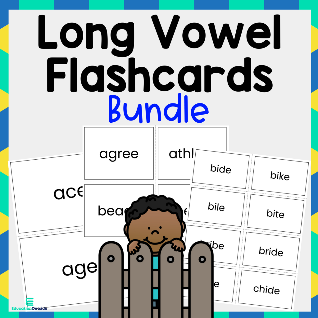 Long Vowel Flashcard Packet (a, e, i, o, u) - 3 Sizes Included!