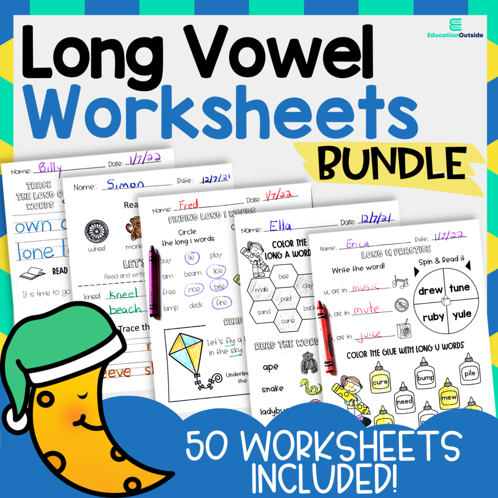 Long Vowel Worksheets Packet - 50 Worksheets Included!