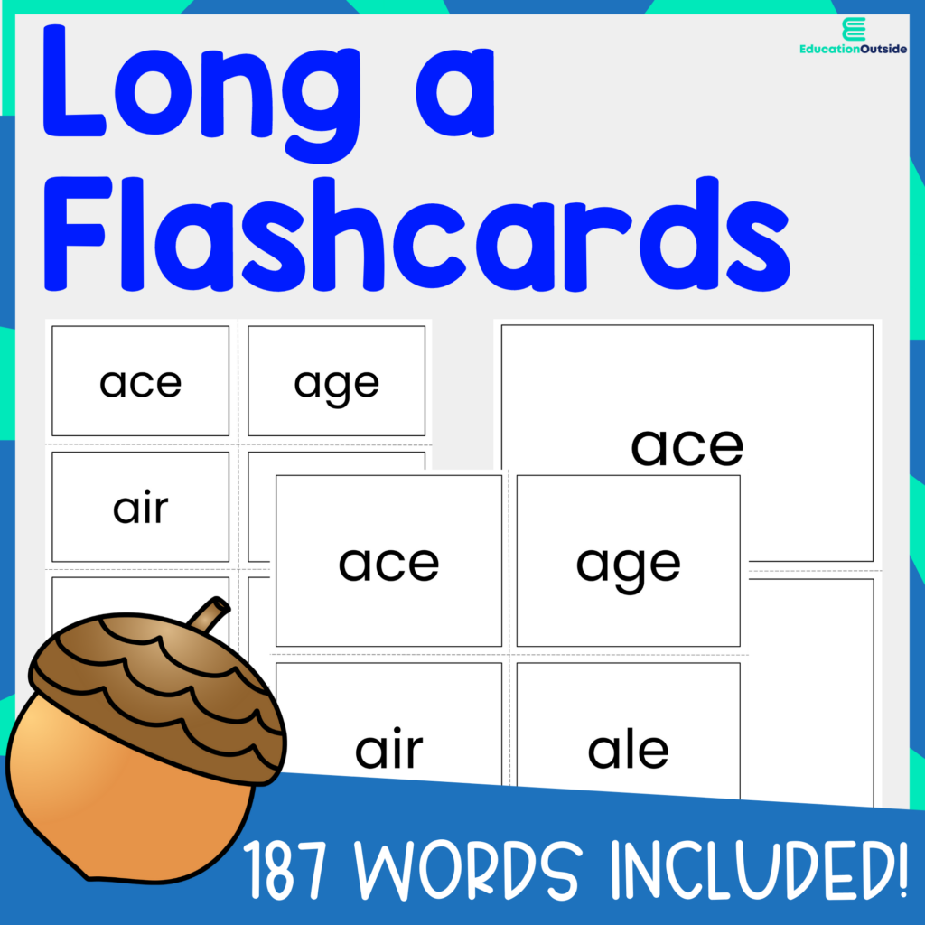 Long a Flashcards - No Prep - Print and Practice