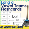 Long a Vowel Teams Flashcards - 3 Sizes Included - No Prep!