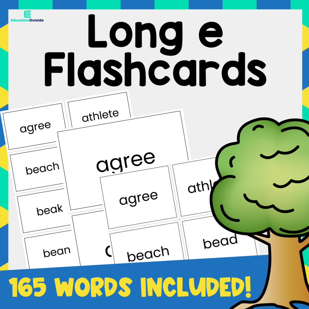 Long e Flashcards - No Prep - Print and Practice