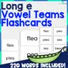 Long e Vowel Teams Flashcards - 3 Sizes Included - No Prep!
