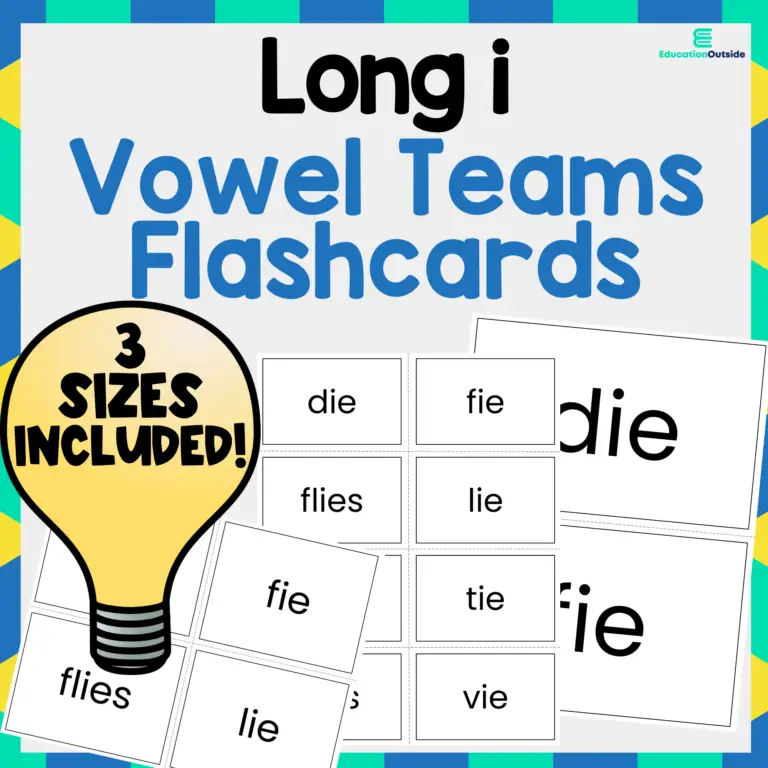 Long i Vowel Teams Flashcards - 3 Sizes Included - No Prep!