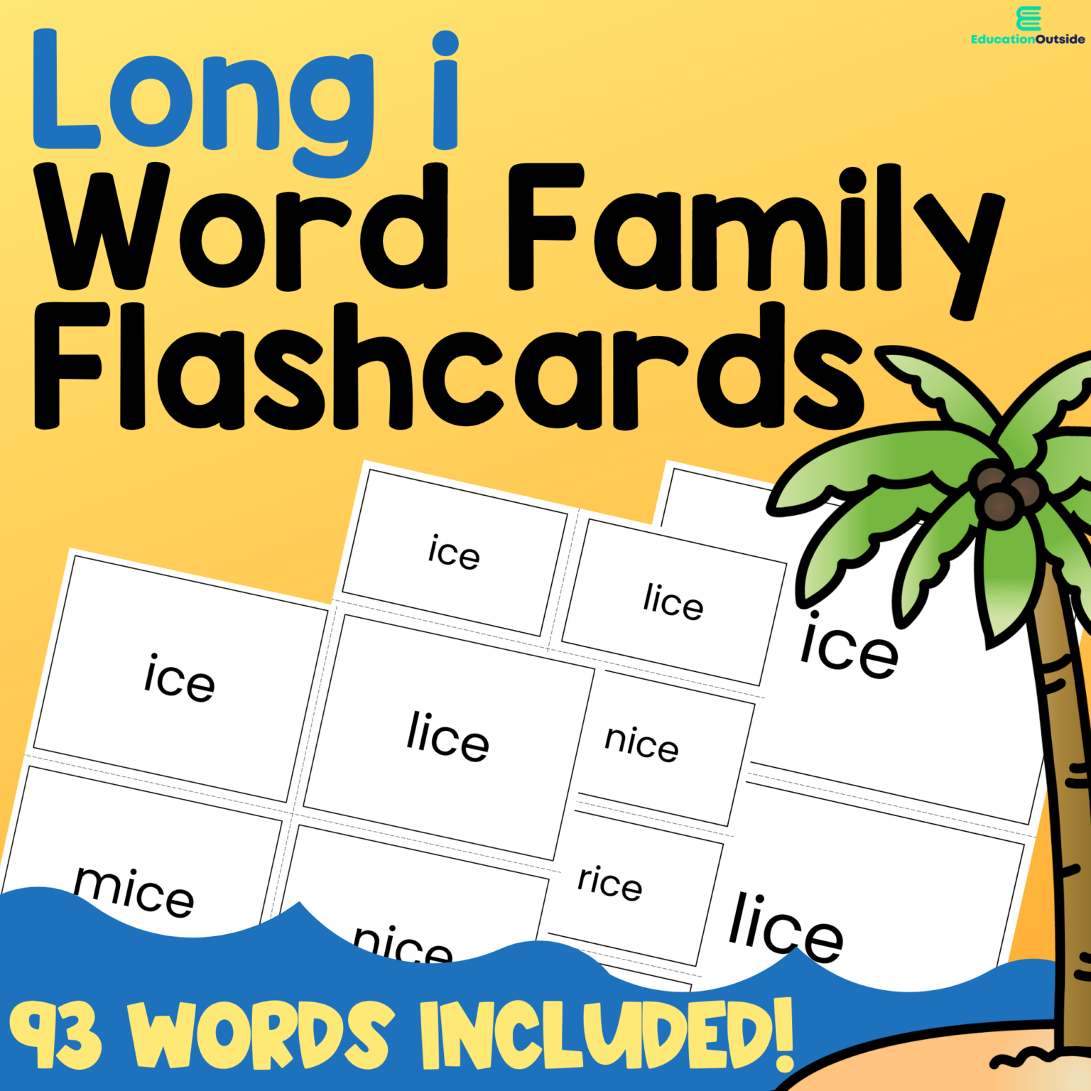 Long i Word Family Flashcards (-ice, -ide, -ive, -ime, -ite, -ike, -ile ...