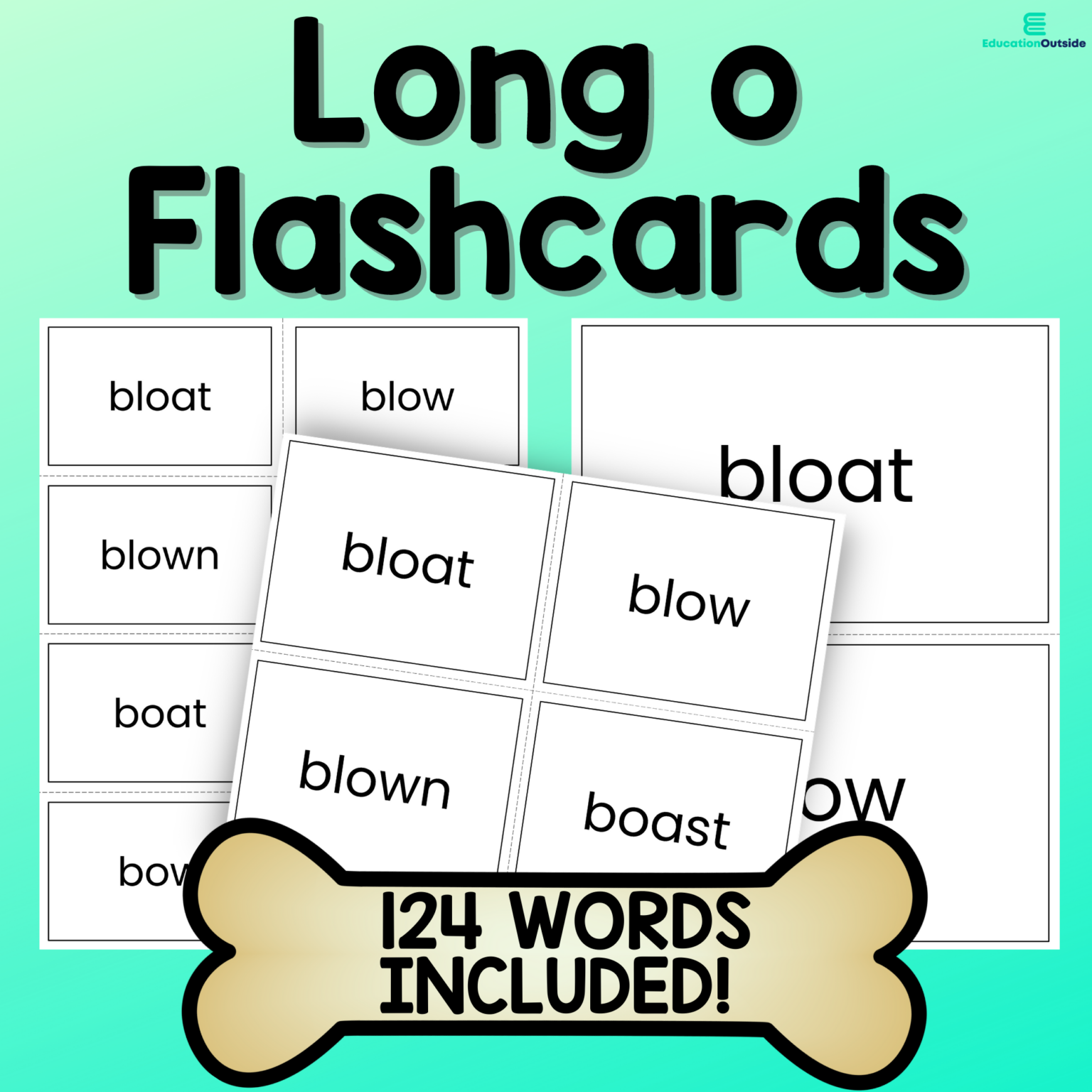 Long o Flashcards - No Prep - Print and Practice