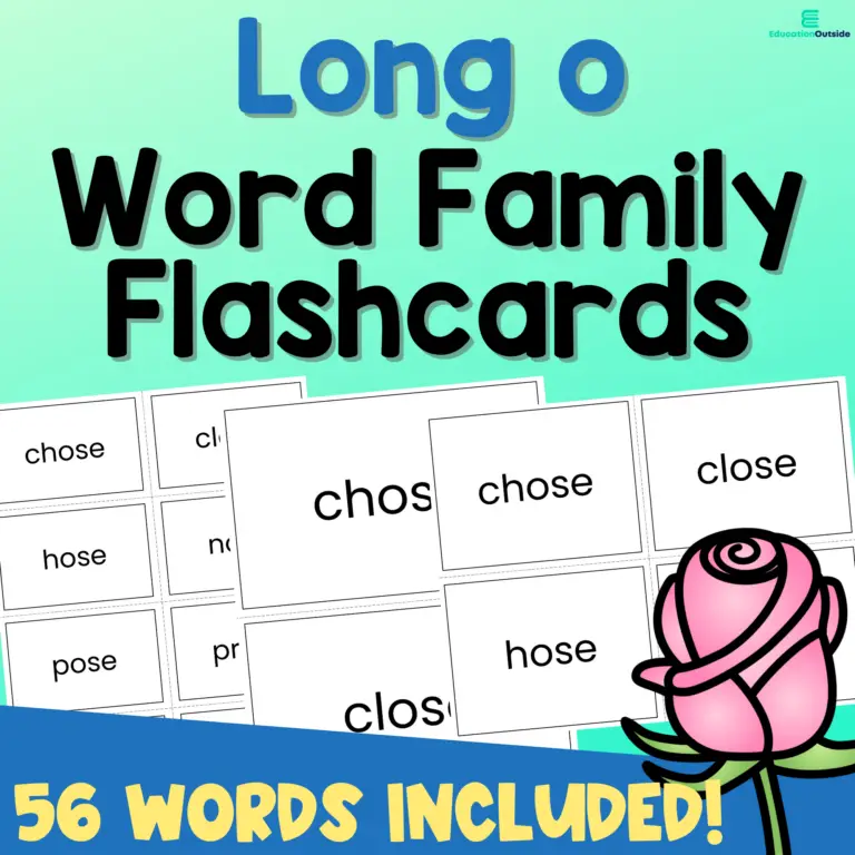 Long o Word Family Flashcards (-ose, -one, -obe, -ome, -ote, -oke, -ole ...