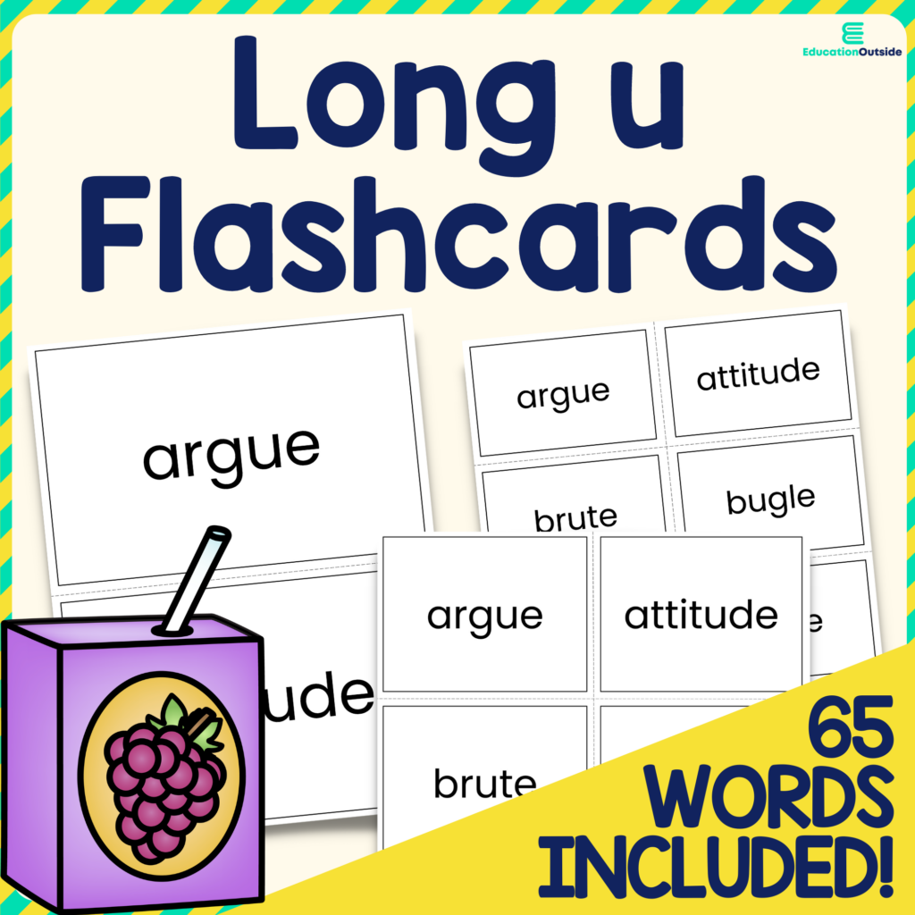 Long u Flashcards - No Prep - Print and Practice