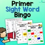 Kindergarten Primer Sight Word Bingo - 8 and 24 Square Grids Included!