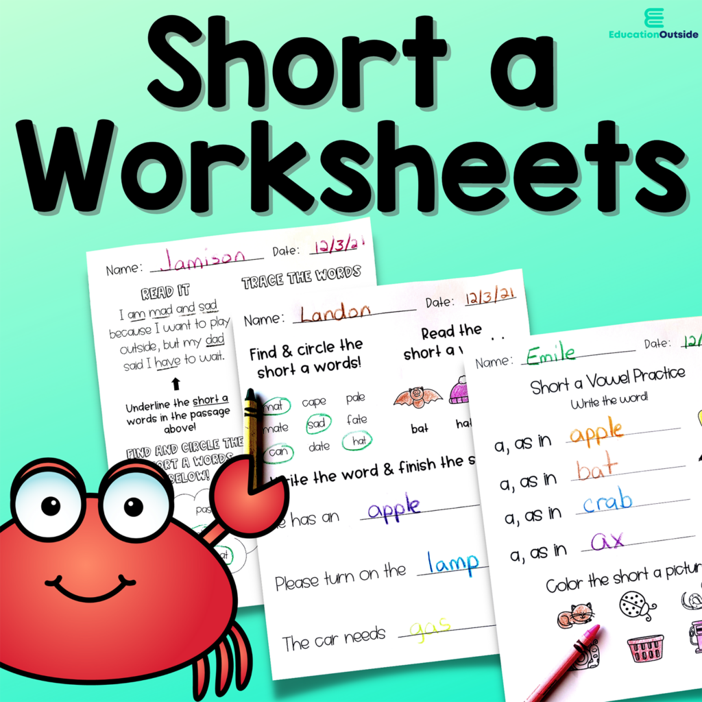 Short Vowel a Worksheets - No Prep - Print and Practice