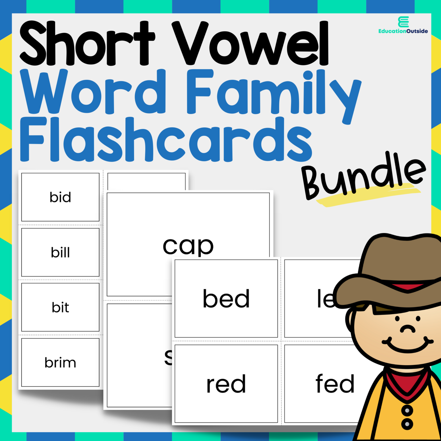 Short Vowel Word Family Flashcard Packet - 3 Sizes Included!