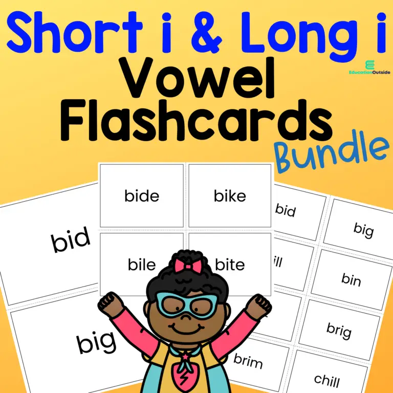 Short i & Long i Vowel Flashcard Packet - 3 Sizes Included!