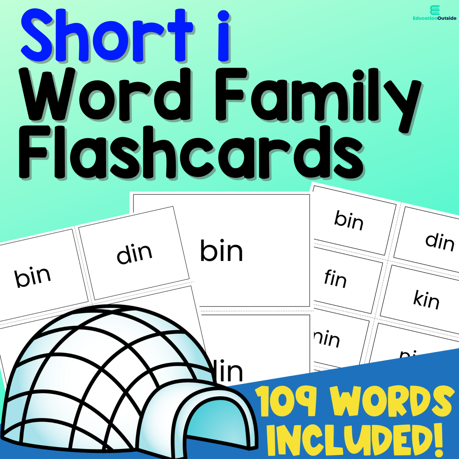 Short i Word Family Flashcards (-in, -it, -id, -ig, -im, -ip) - 3 Sizes ...