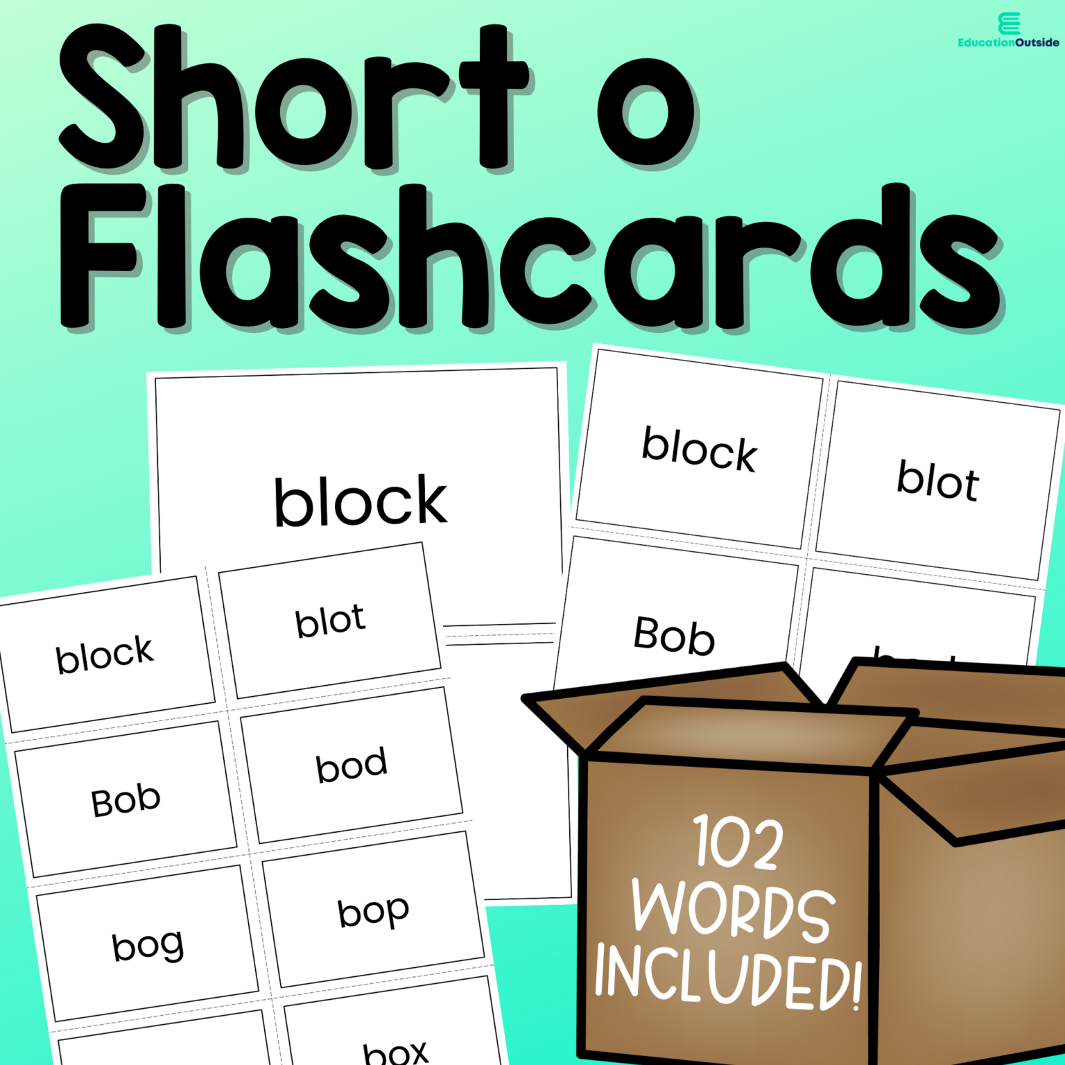 Short o Flashcards - 3 Sizes Included!
