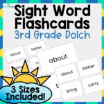 Dolch 3rd Grade Sight Word Flashcards - 3 Sizes Included!