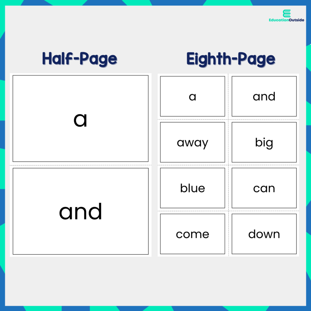 Dolch Pre-Primer & Primer Sight Word Flashcard Packet - 3 Sizes Included!