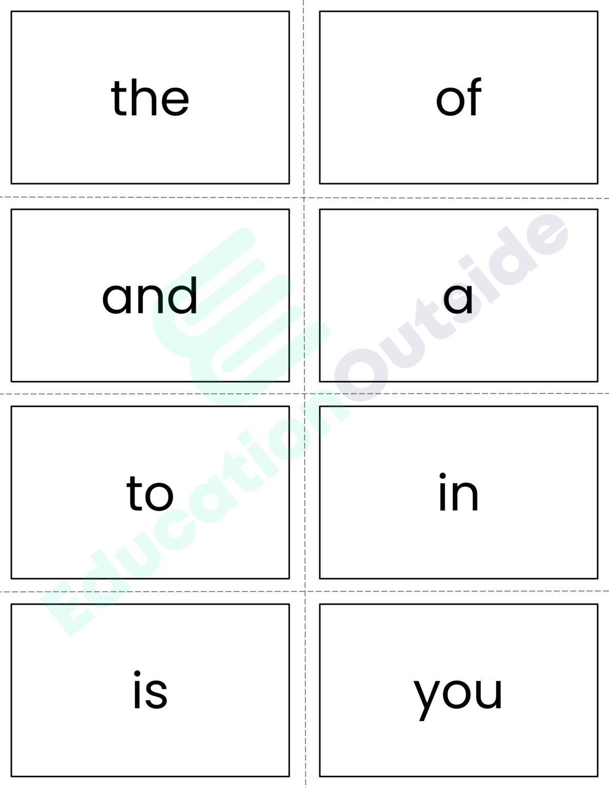 Fry's First 100 Sight Words Flashcards (1-100) - 3 Sizes Included!