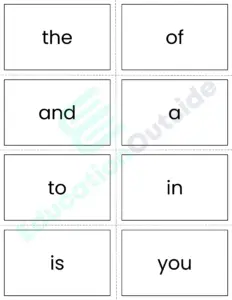 Fry's First 100 Sight Words Flashcards (1-100) - 3 Sizes Included!