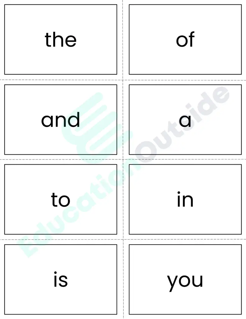 Fry's First 100 Sight Words Flashcards (1-100) - 3 Sizes Included!
