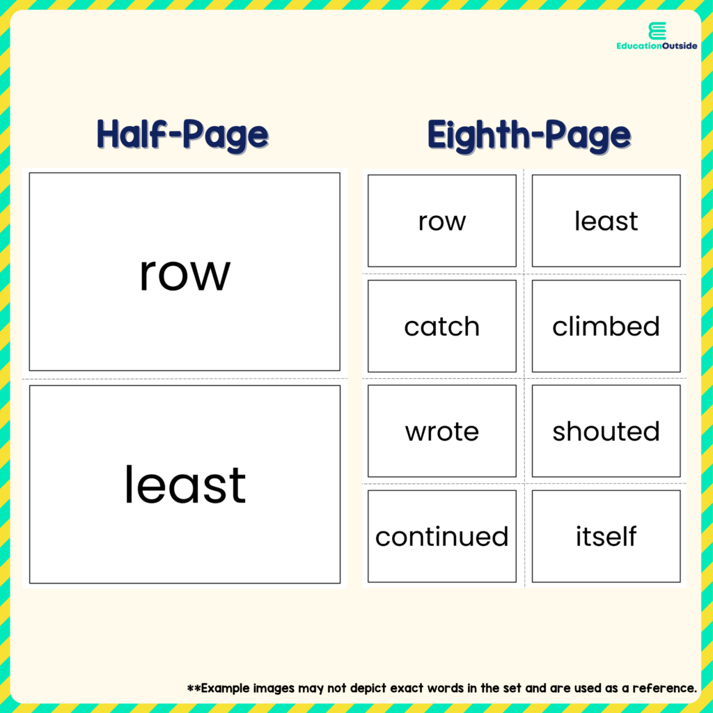 Fry's Ninth 100 Sight Words Flashcards (801-900) - 3 Sizes Included!