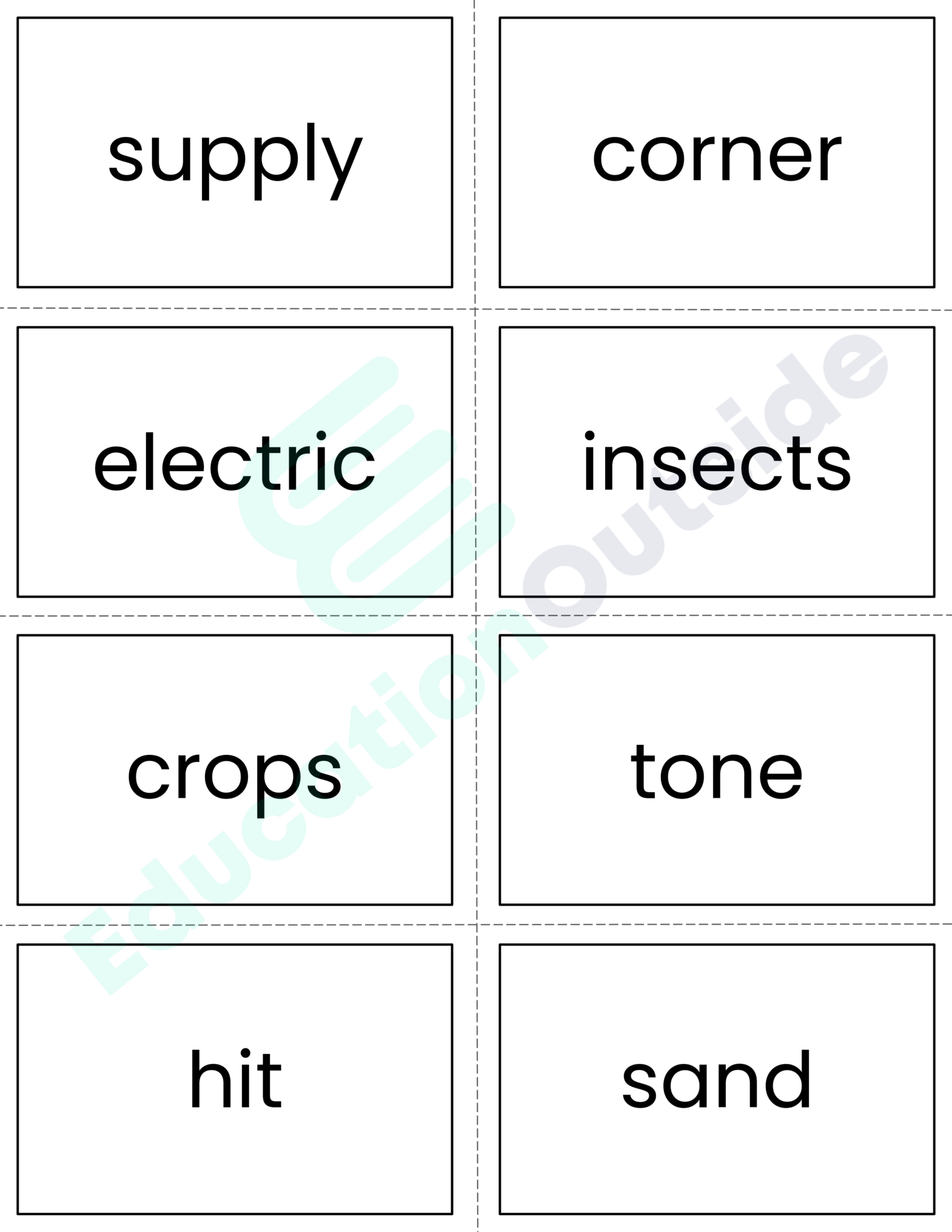 Fry's Ninth 100 Sight Words Flashcards (801-900) - 3 Sizes Included!