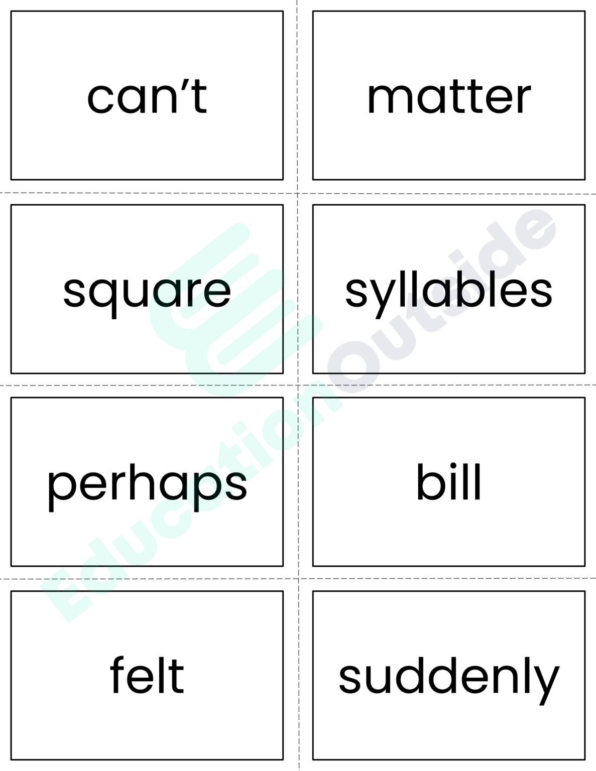 Fry's Sixth 100 Sight Words Flashcards (501-600) - 3 Sizes Included!