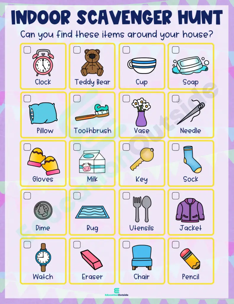 At Home Scavenger Hunt - Stay Busy & Have Fun!