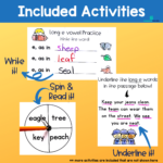 Long e Worksheets - Color and B&W Versions Included!