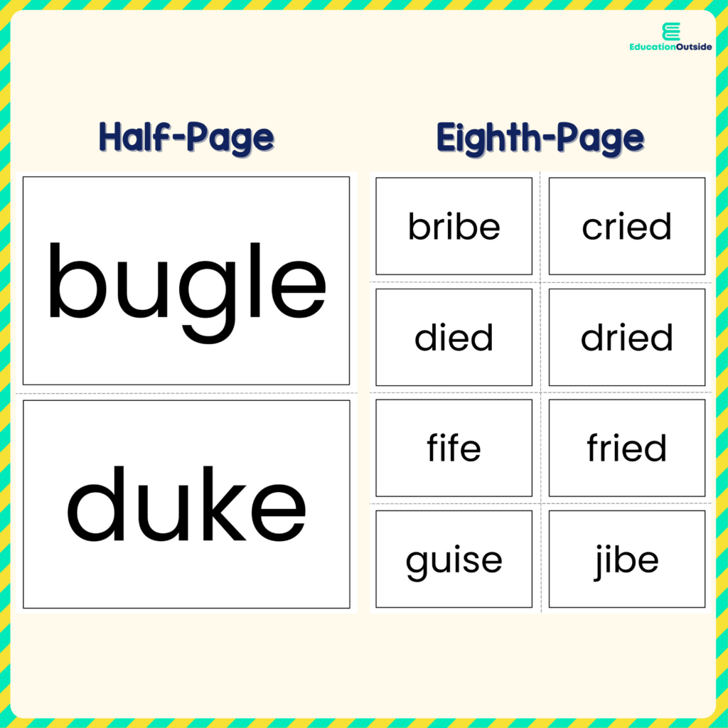 Long Vowel / Silent e Flashcards - 3 Sizes Included - No Prep!