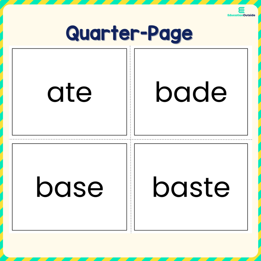Long Vowel / Silent e Flashcards - 3 Sizes Included - No Prep!