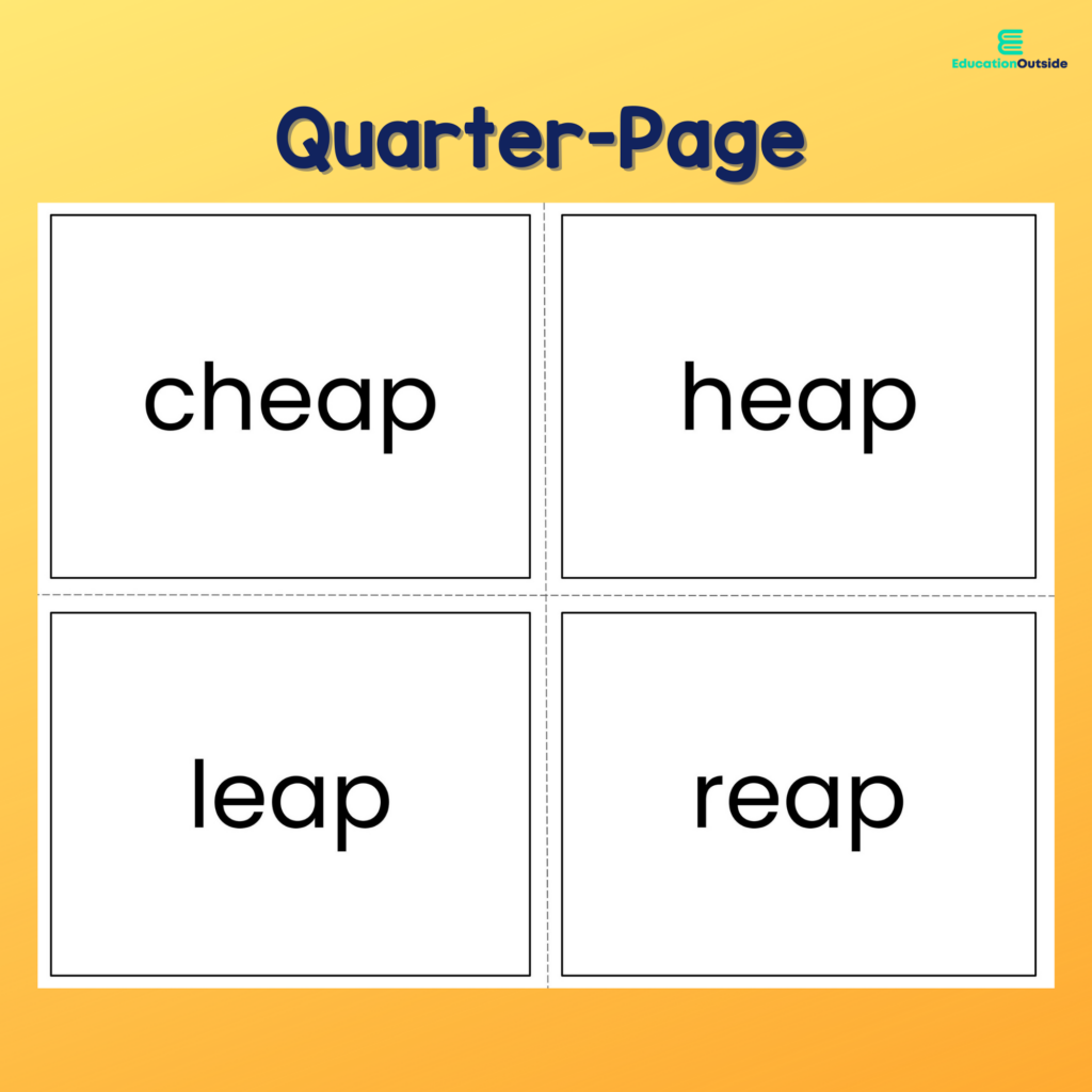 Long Vowel Word Family Flashcard Packet - 3 Sizes Included - No Prep!