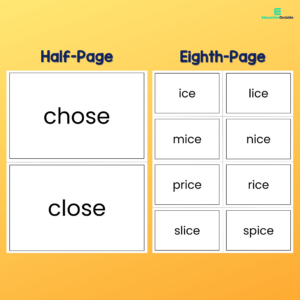 Long Vowel Word Family Flashcard Packet - 3 Sizes Included - No Prep!
