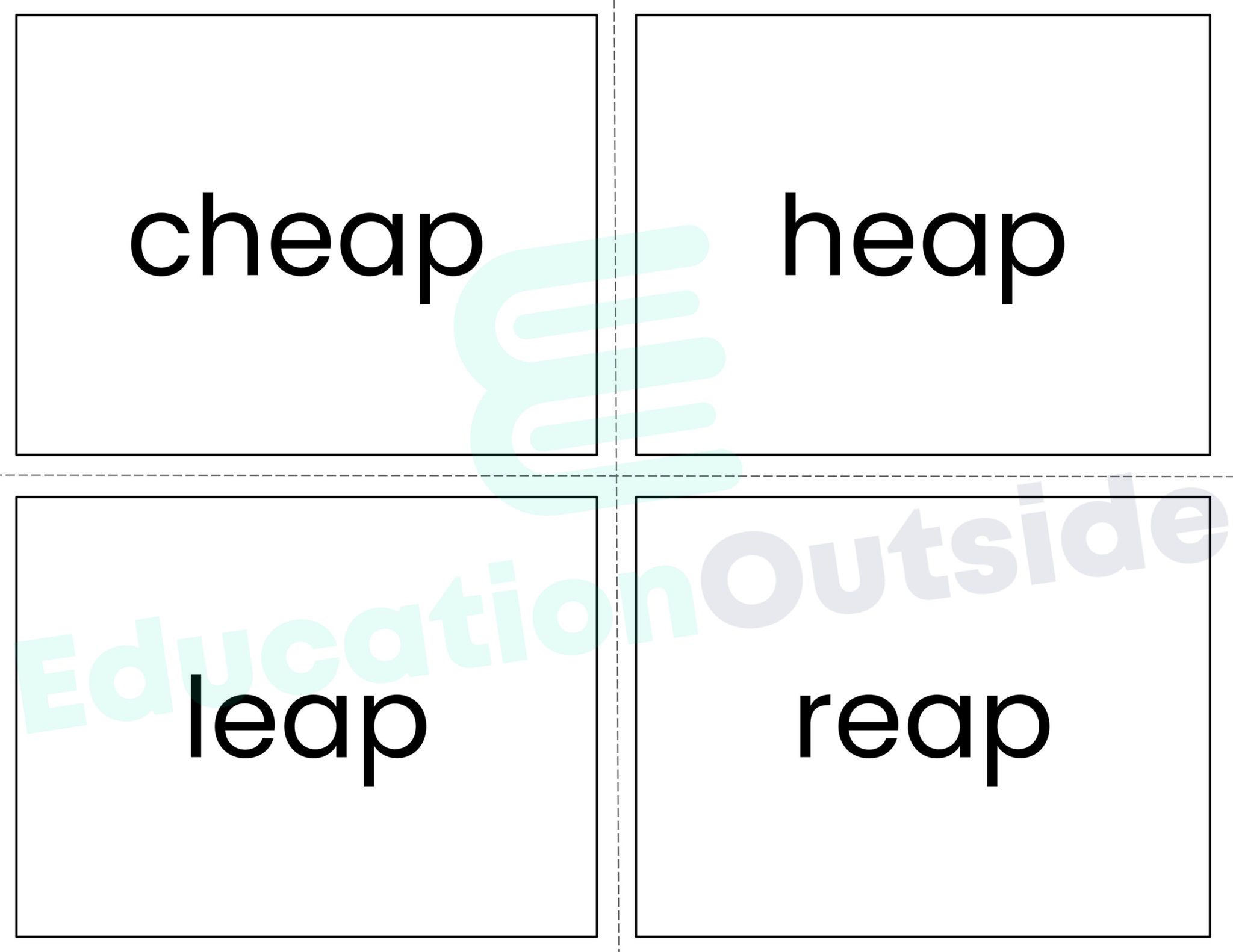 Long Vowel Word Family Flashcard Packet - 3 Sizes Included - No Prep!