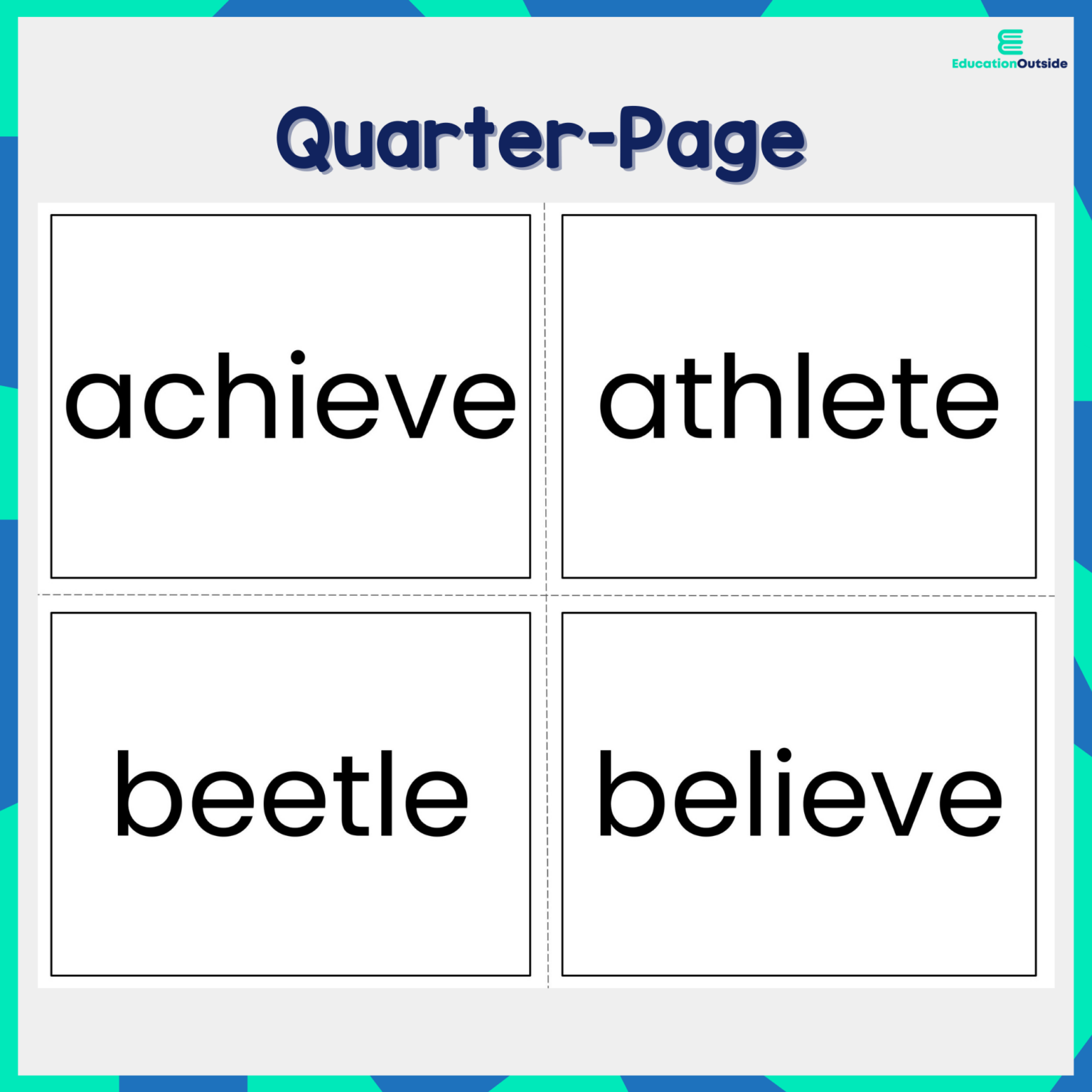 Long e / Silent e Flashcards - 3 Sizes Included - No Prep!