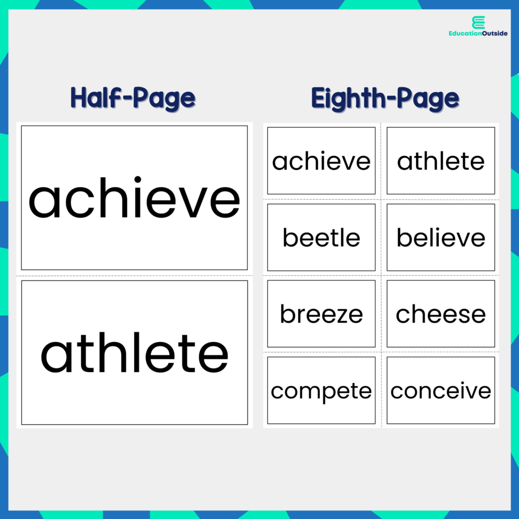 Long e / Silent e Flashcards - 3 Sizes Included - No Prep!