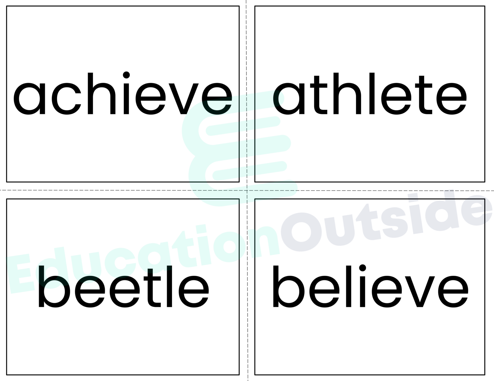 Long e / Silent e Flashcards - 3 Sizes Included - No Prep!