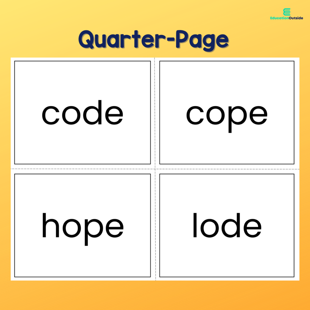 Long o / Silent e Flashcards - 3 Sizes Included - No Prep!