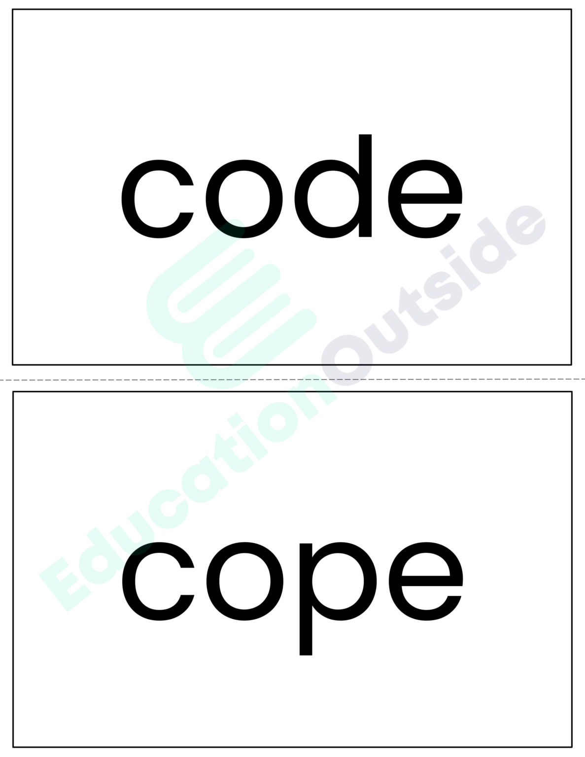 Long o / Silent e Flashcards - 3 Sizes Included - No Prep!