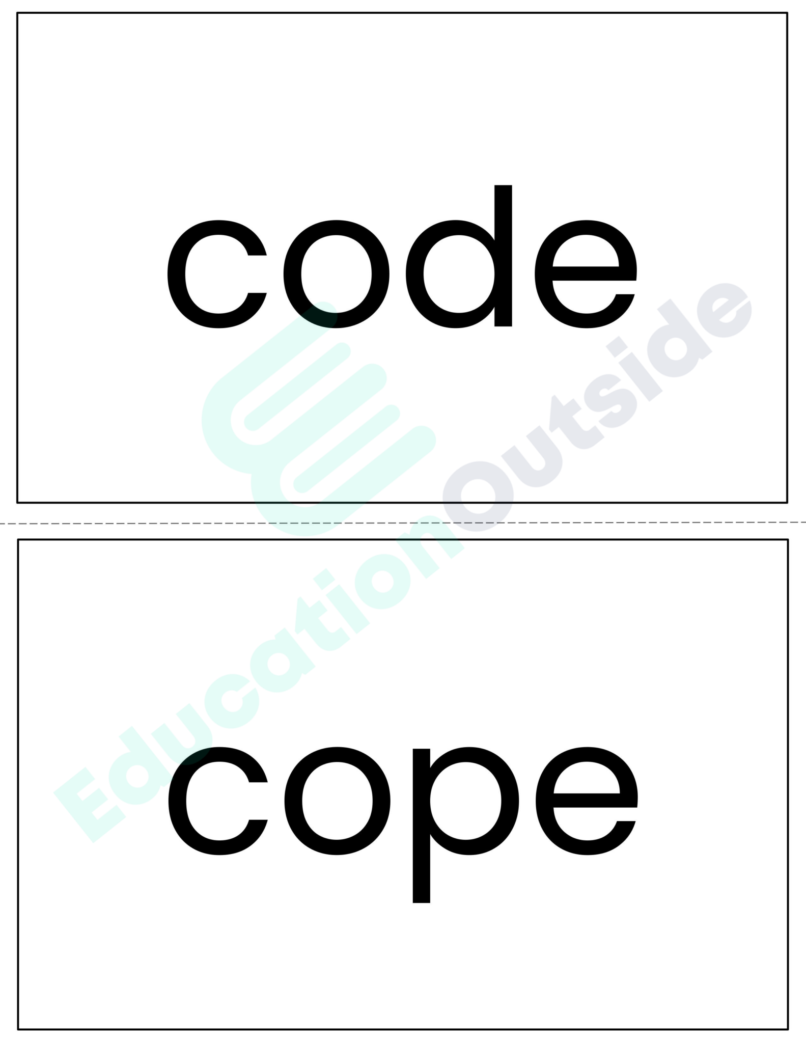 Long o / Silent e Flashcards - 3 Sizes Included - No Prep!