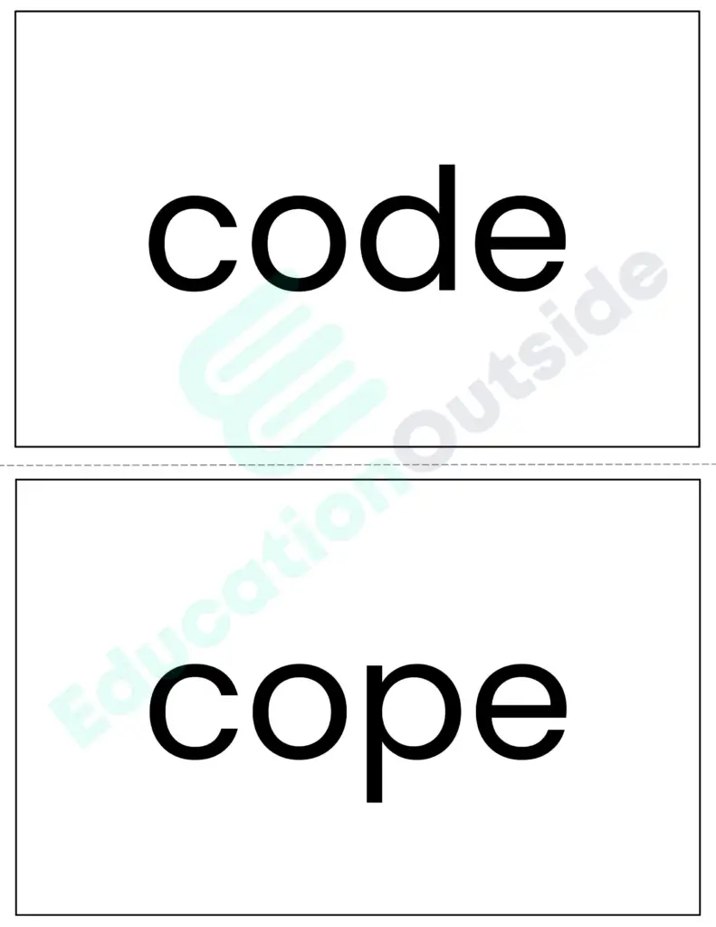 Long o / Silent e Flashcards - 3 Sizes Included - No Prep!