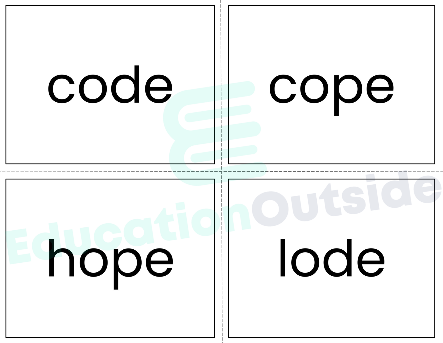 Long o / Silent e Flashcards - 3 Sizes Included - No Prep!