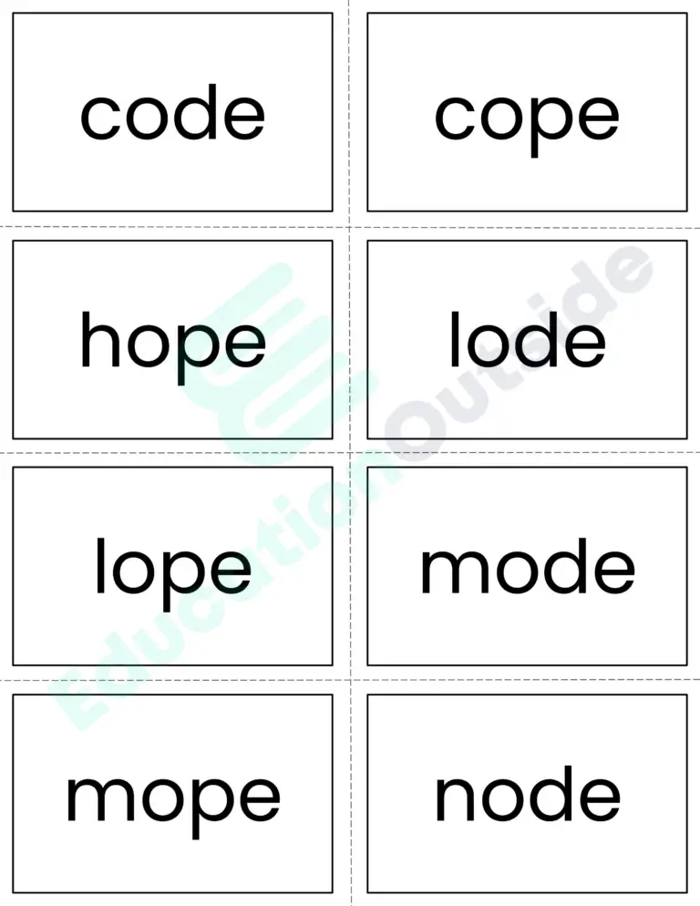 Long o / Silent e Flashcards - 3 Sizes Included - No Prep!