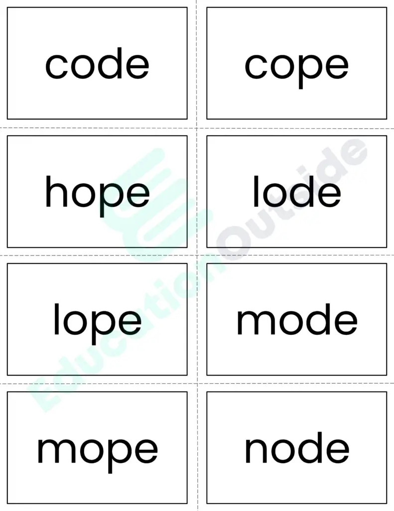 Long o / Silent e Flashcards - 3 Sizes Included - No Prep!