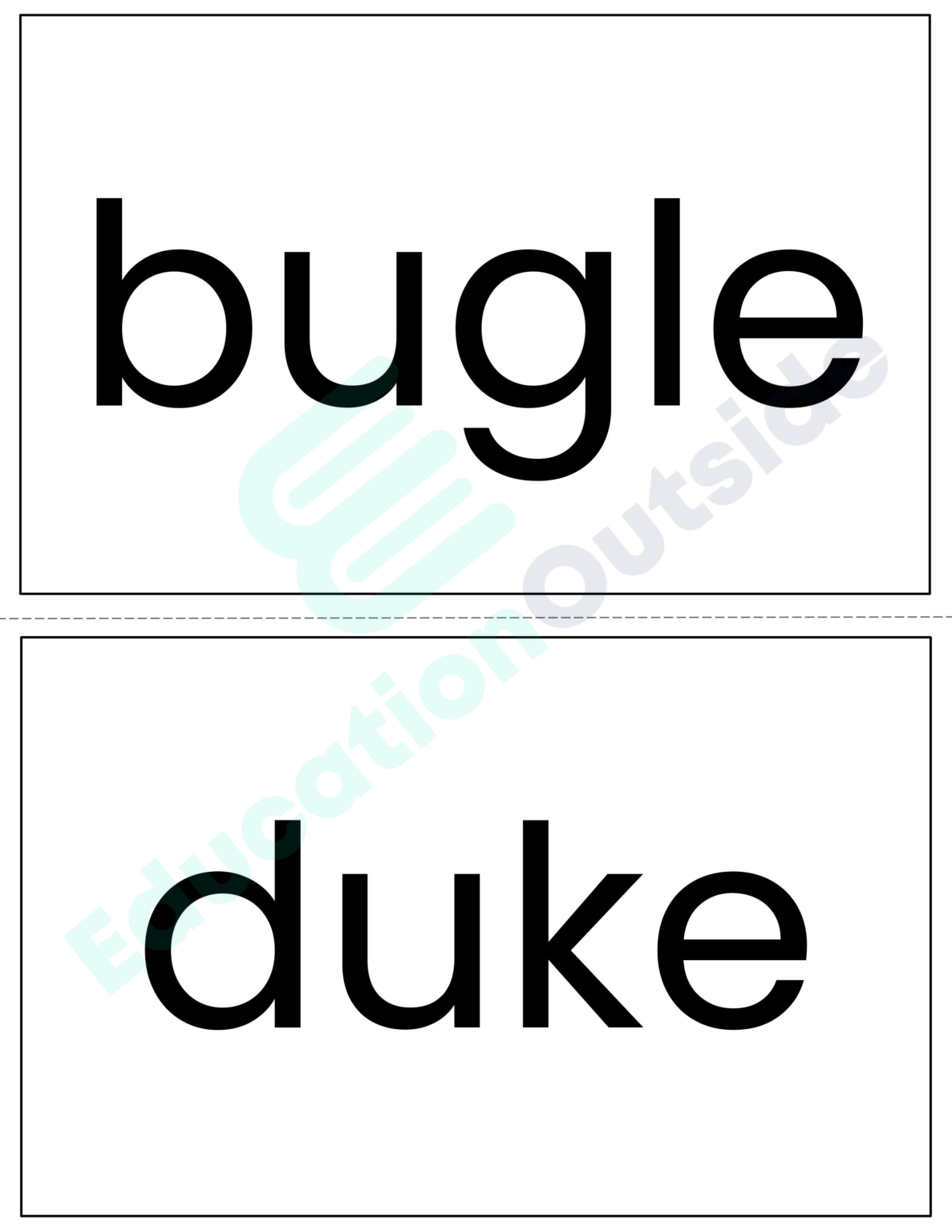 Long u / Silent e Flashcards - 3 Sizes Included - No Prep!