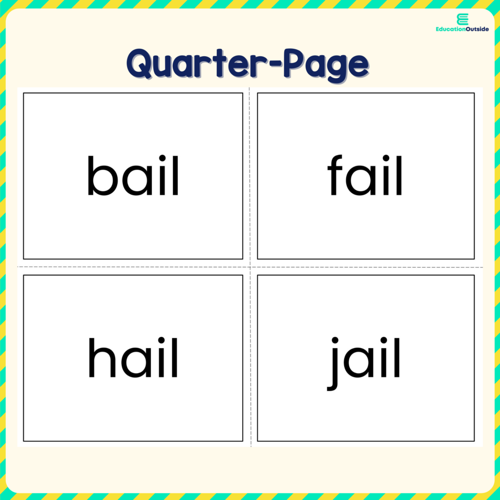 Long a Vowel Teams Flashcards - 3 Sizes Included - No Prep!