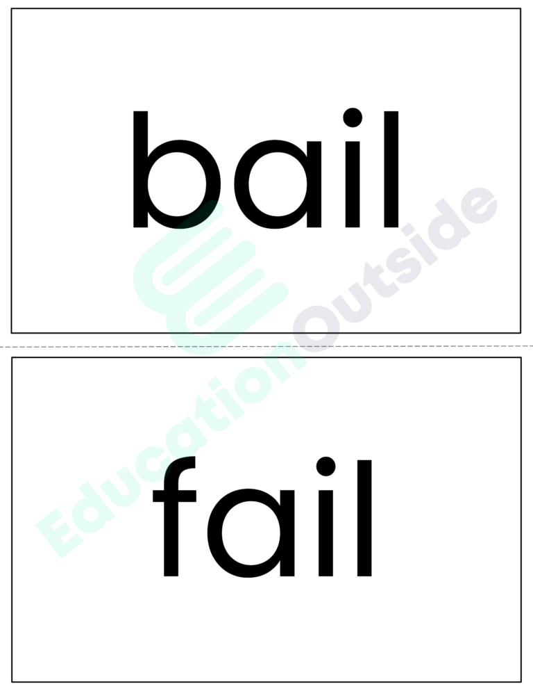 Long a Vowel Teams Flashcards - 3 Sizes Included - No Prep!