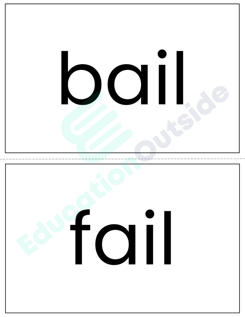 Long a Vowel Teams Flashcards - 3 Sizes Included - No Prep!