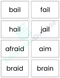 Long a Vowel Teams Flashcards - 3 Sizes Included - No Prep!