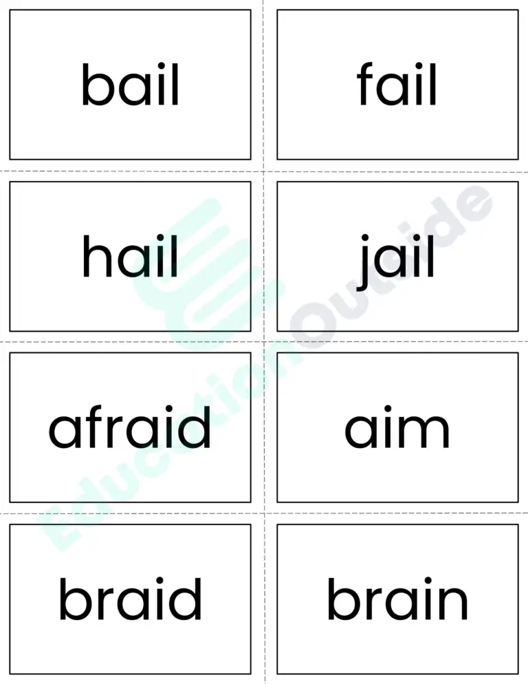 Long a Vowel Teams Flashcards - 3 Sizes Included - No Prep!