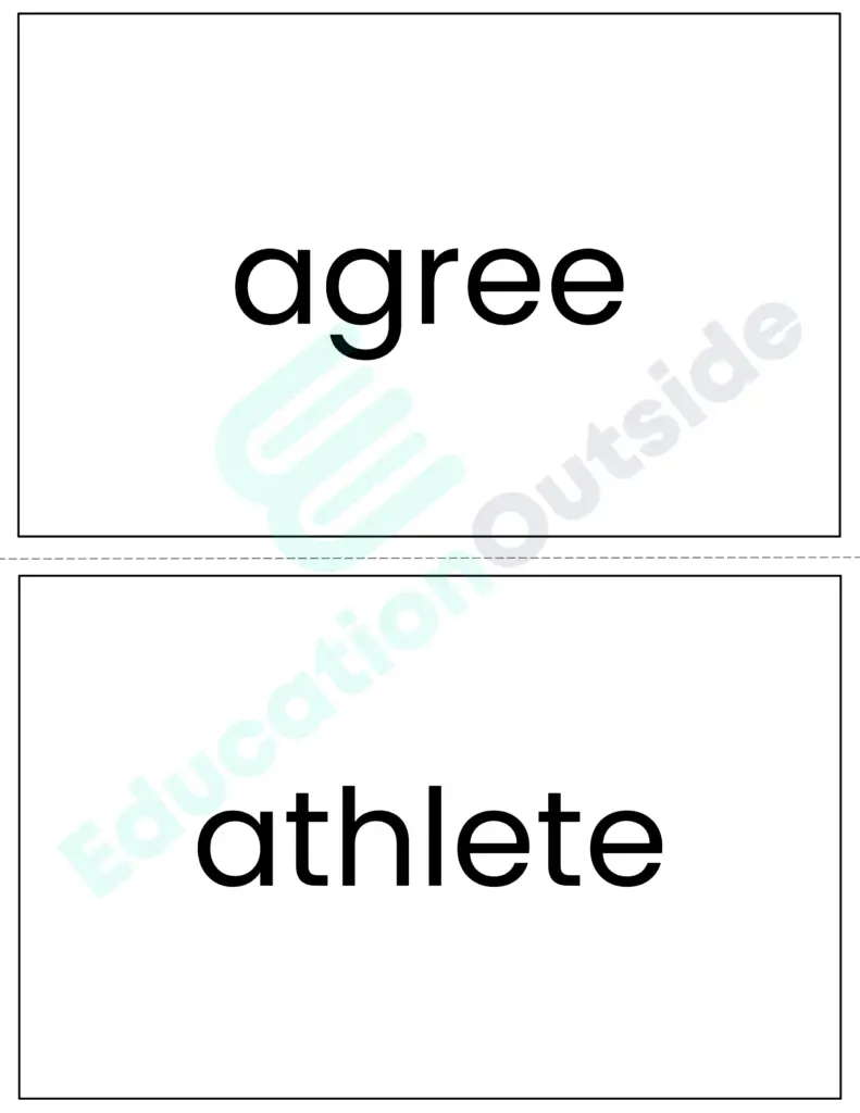 Long e Flashcards - No Prep - Print and Practice